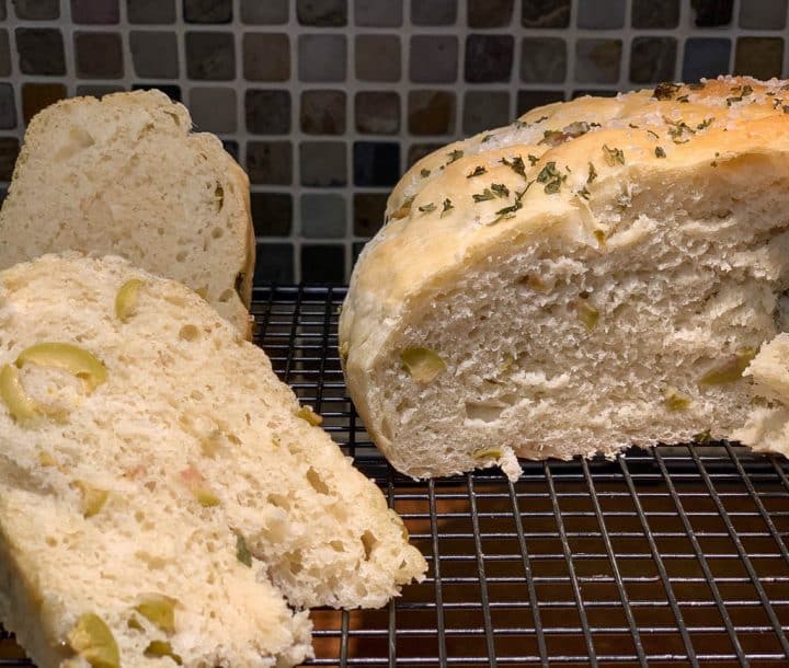 Skillet Garlic Olive Bread - Hot Rod's Recipes