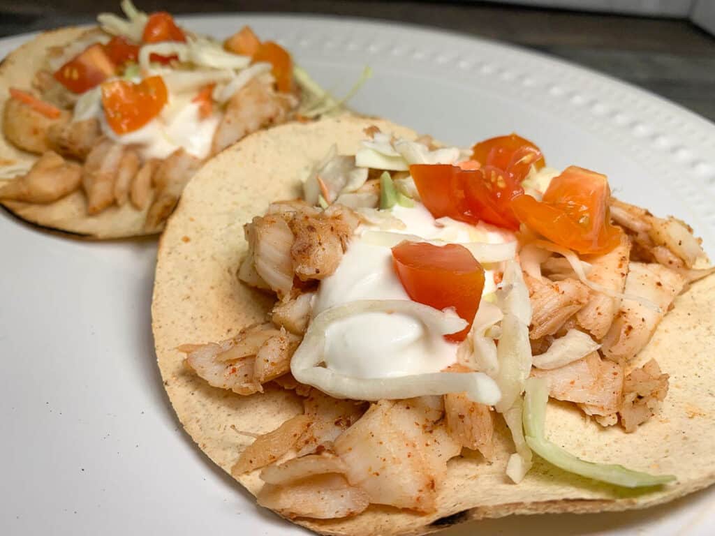 Easy Fish Tostadas with Crema - Hot Rod's Recipes